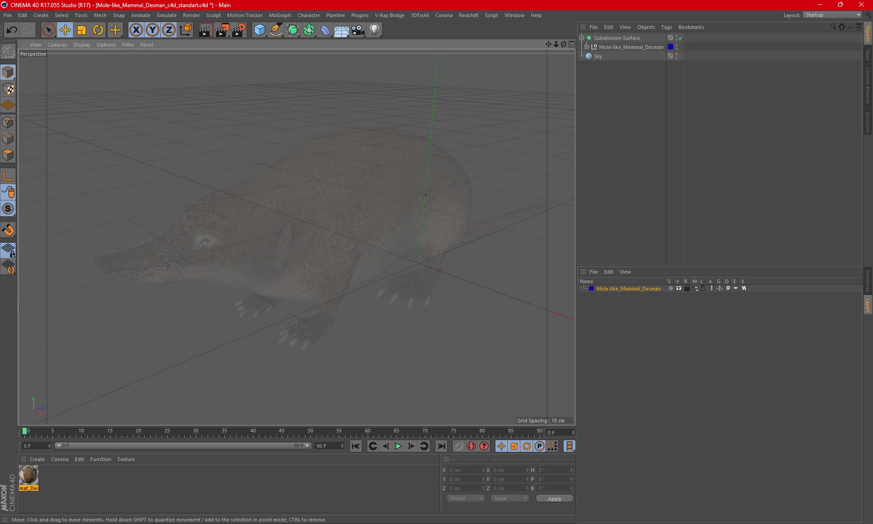 Mole-like Mammal Desman 3D Model - TurboSquid 2193876