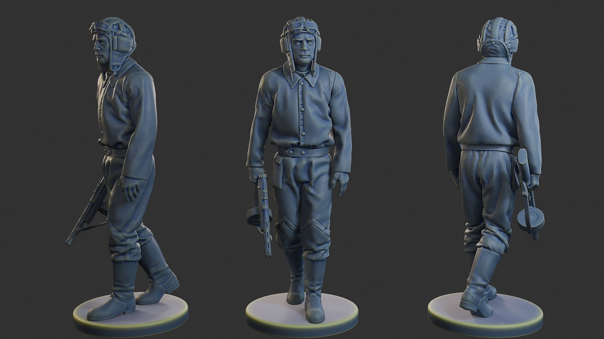 Russian Soviet Tank Crew STC WW2 1 007 3D - TurboSquid 2495307