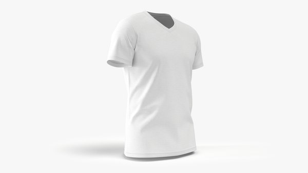3D Realistic Worn T-shirt V-neck Short Sleeve Male Body Shape ...
