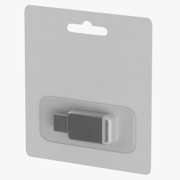 USB 스틱 패키지 유형 01 상자 공백 및 일반 레벨 3D 모델 - TurboSquid 2132322