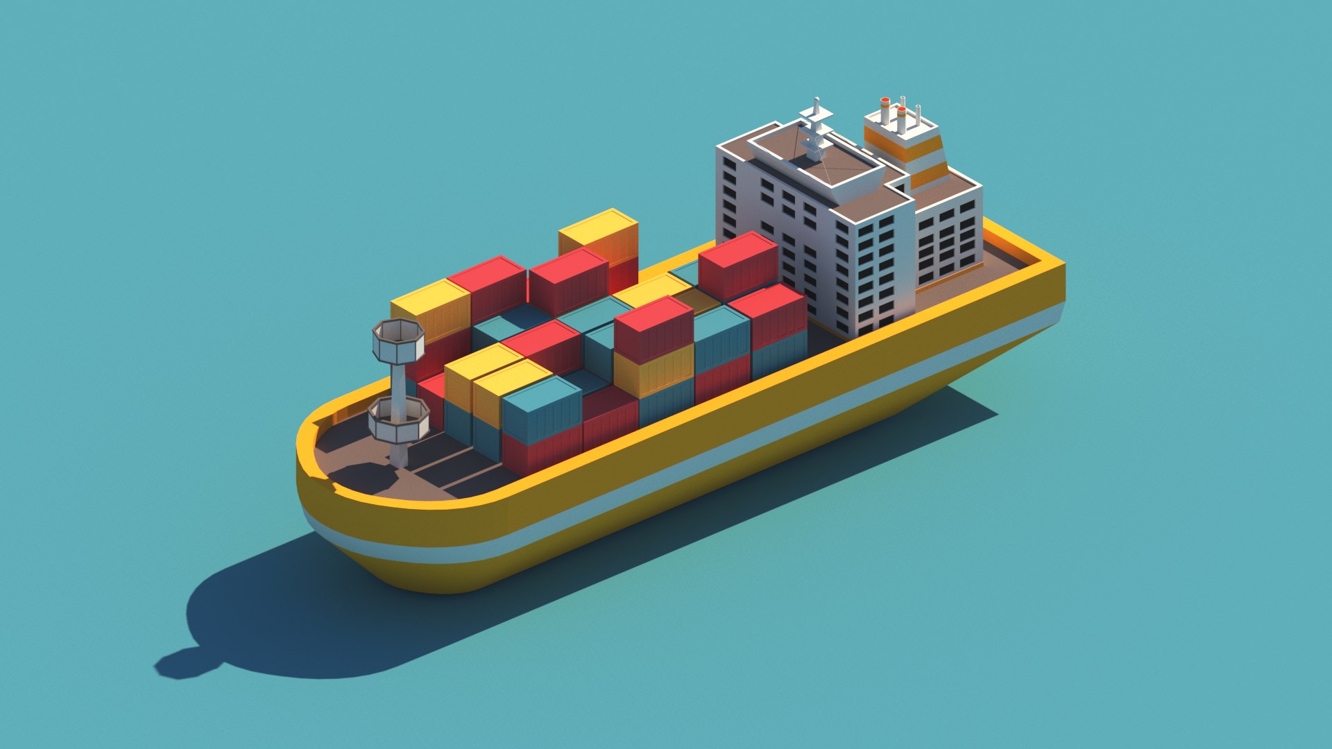 3D Cartoon Port Package Model - TurboSquid 1587058