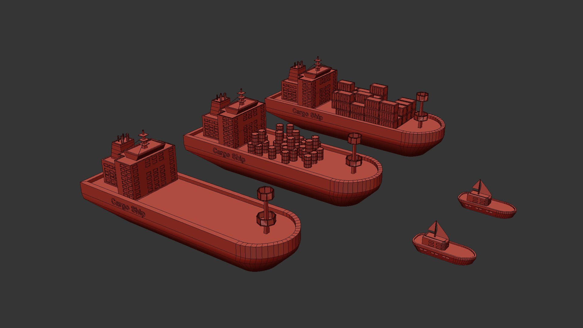 3D Cartoon Port Package Model - TurboSquid 1587058