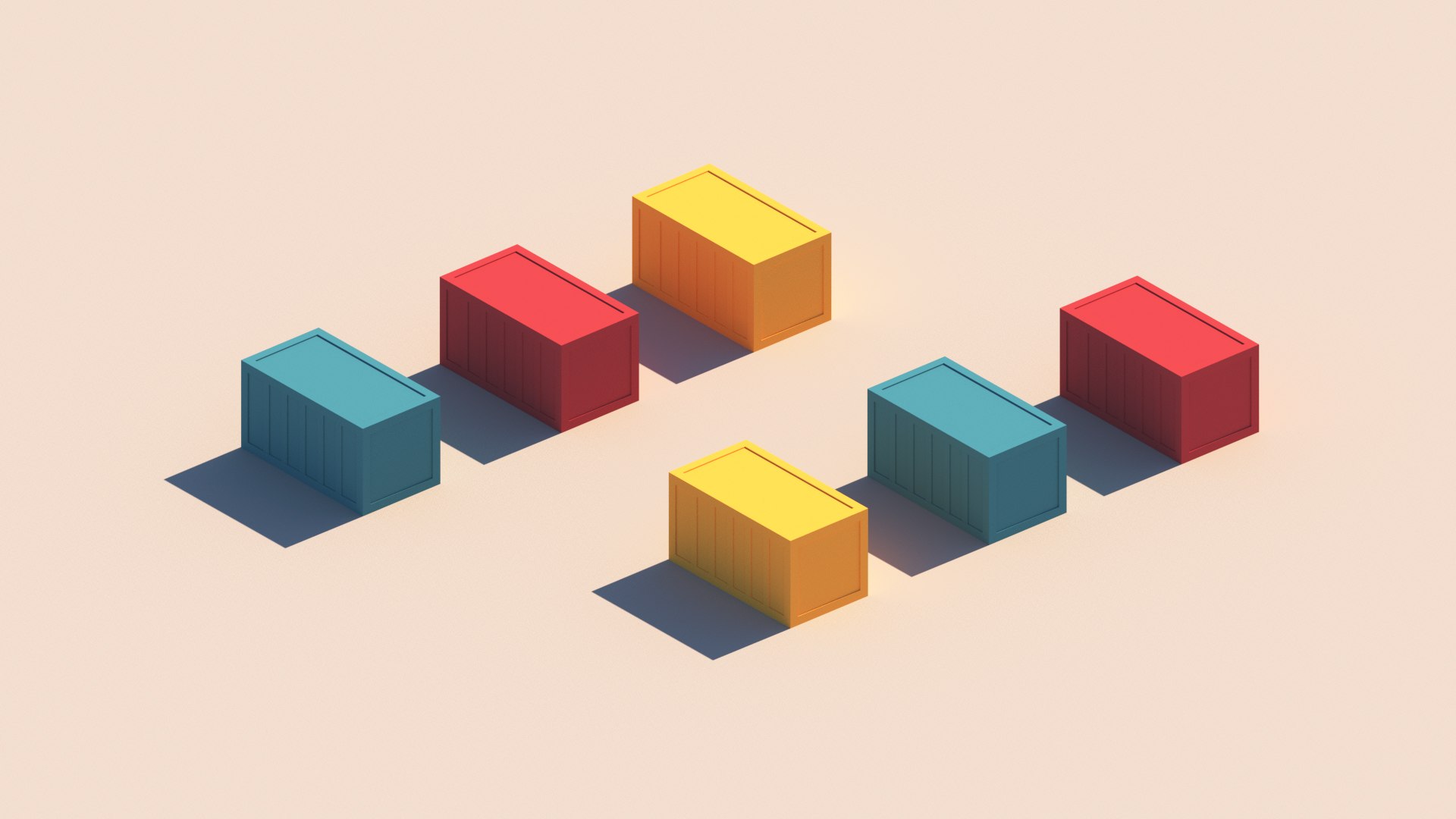 3D Cartoon Port Package Model - TurboSquid 1587058