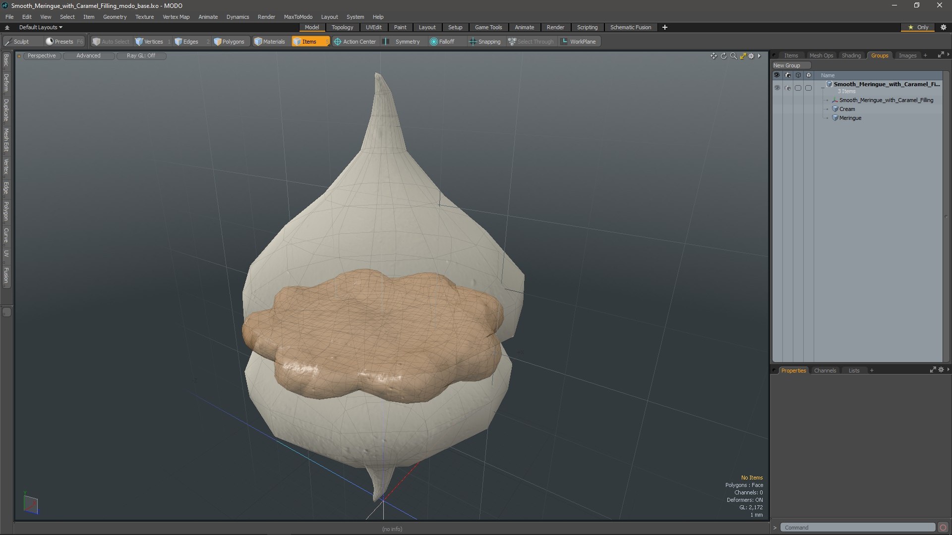 3D Smooth Meringue With Caramel Filling Model - TurboSquid 2228873