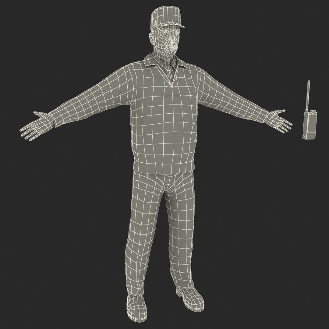3d security guard t-pose