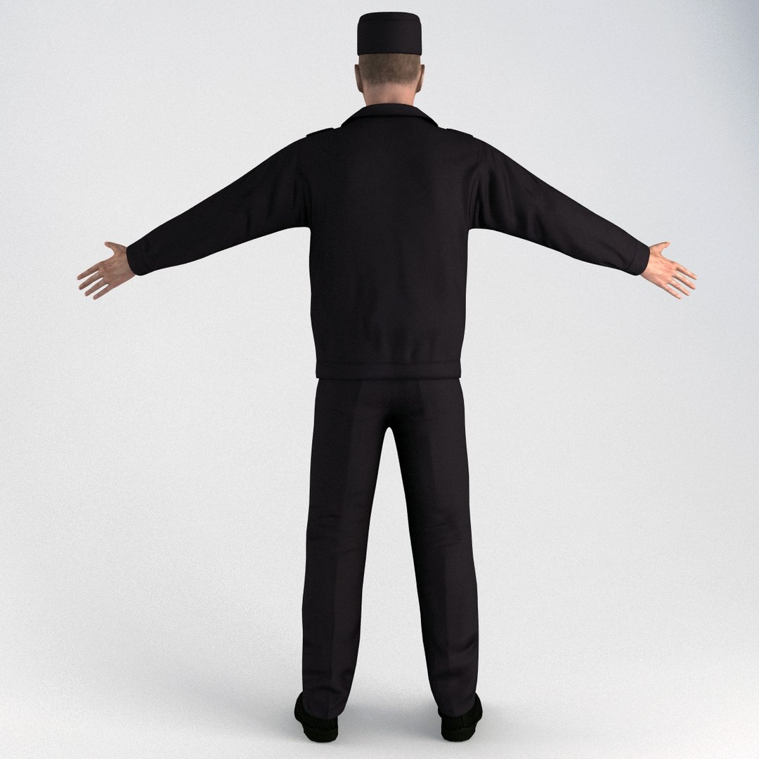 3d security guard t-pose