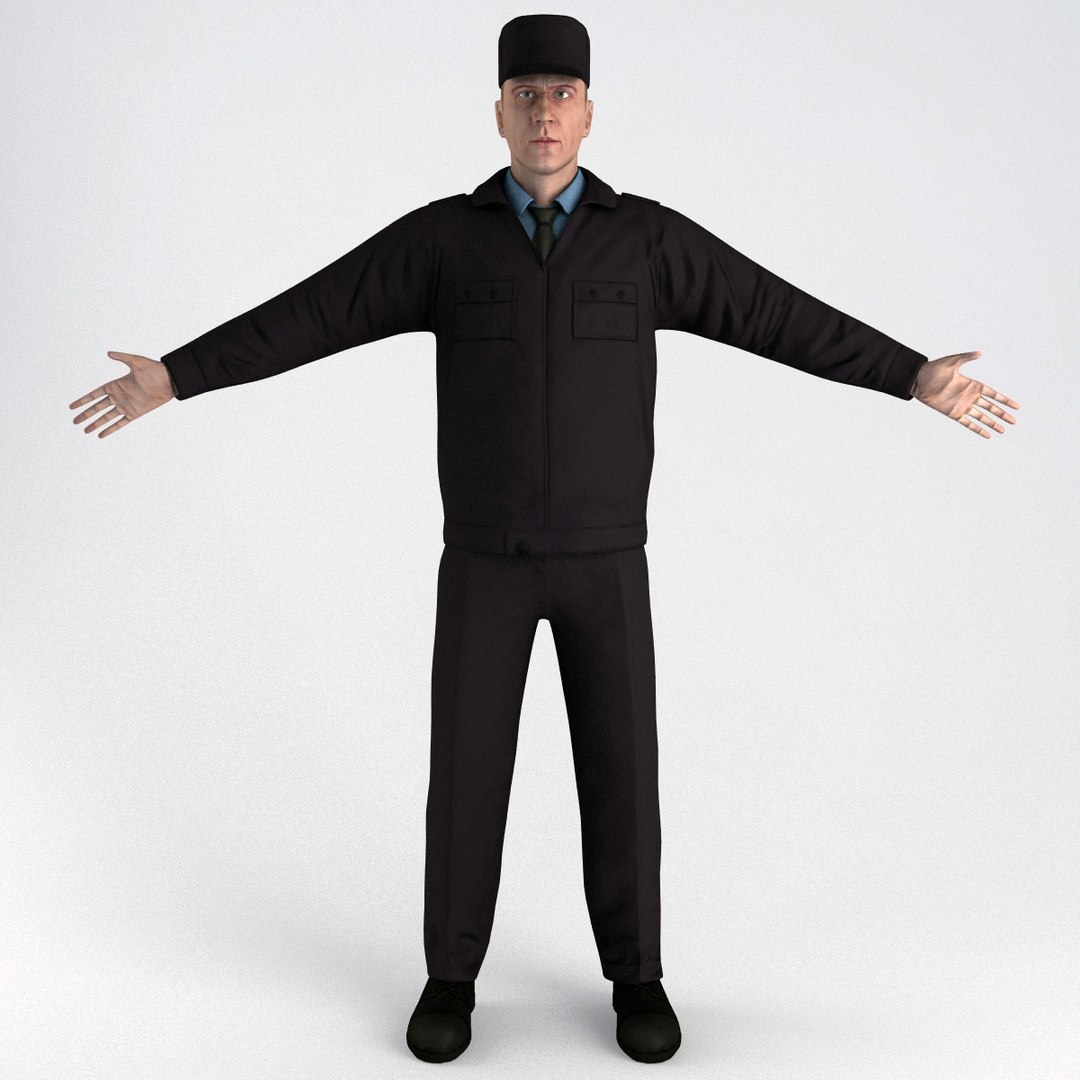 3d security guard t-pose