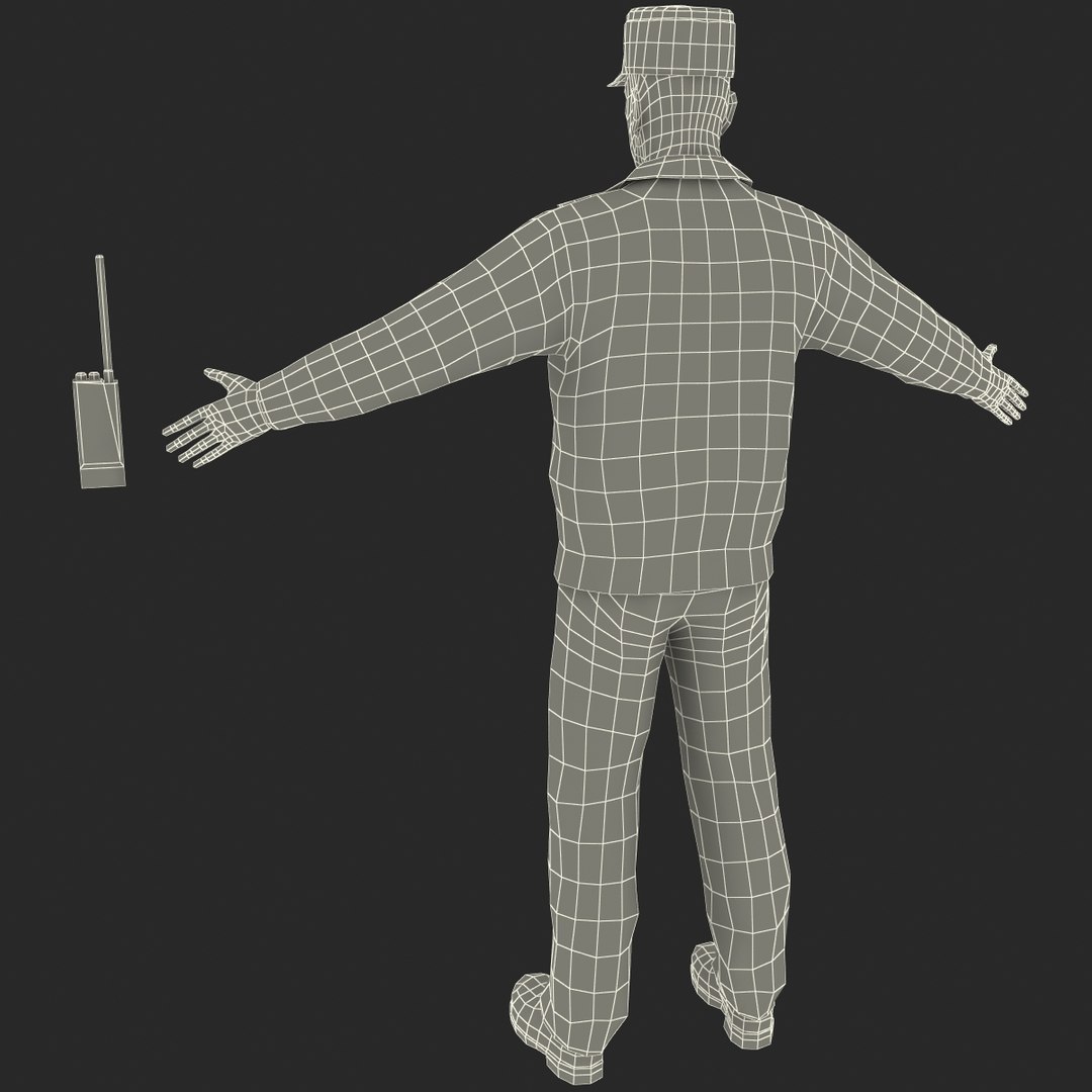 3d security guard t-pose