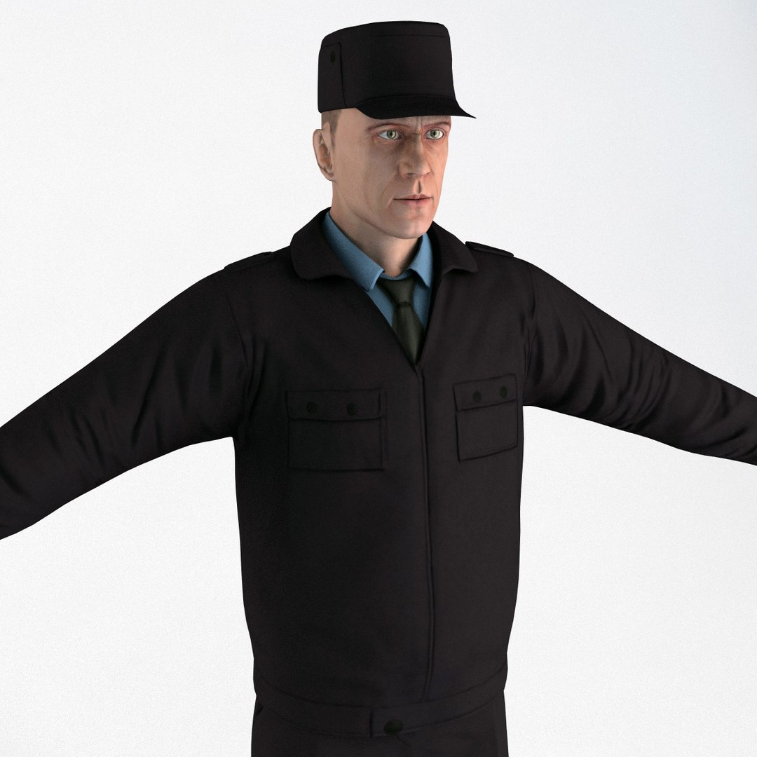 3d security guard t-pose