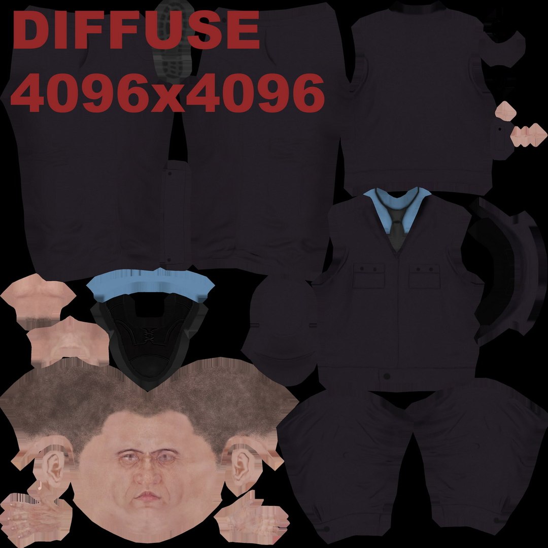 3d security guard t-pose