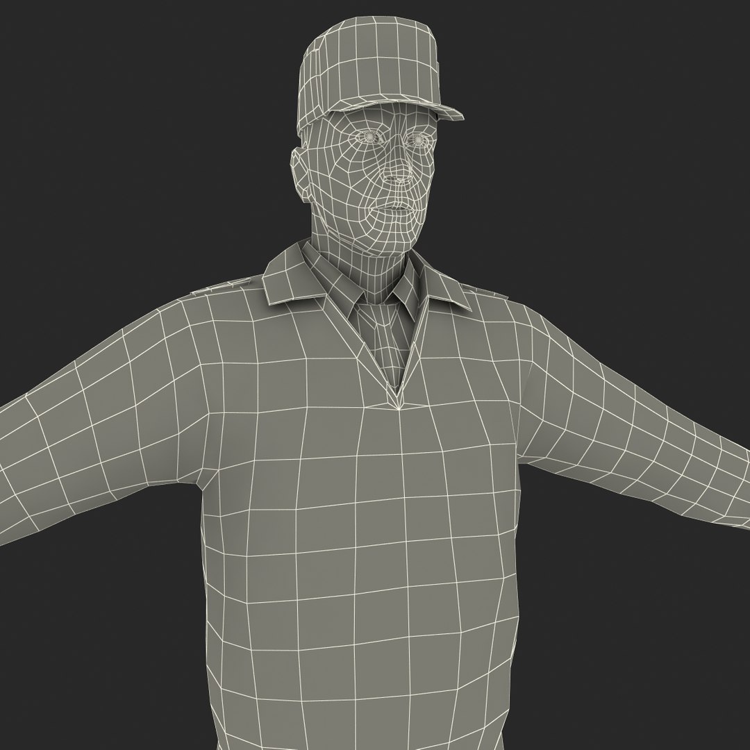 3d security guard t-pose