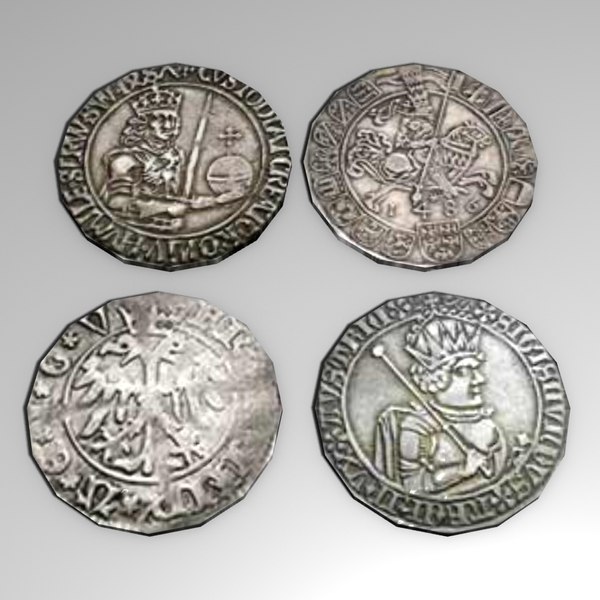 4 medieval coins lwo