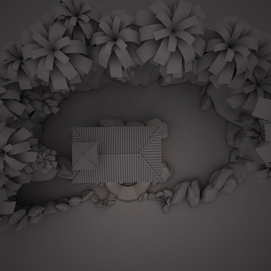 3d Cabana Pool Model