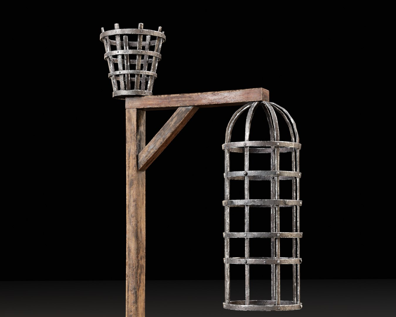 3D Medieval Torture Hanging Cage Stand - TurboSquid 2357997