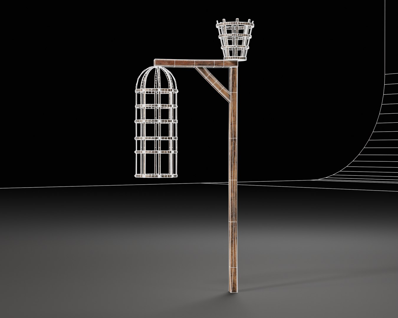 3D Medieval Torture Hanging Cage Stand - TurboSquid 2357997