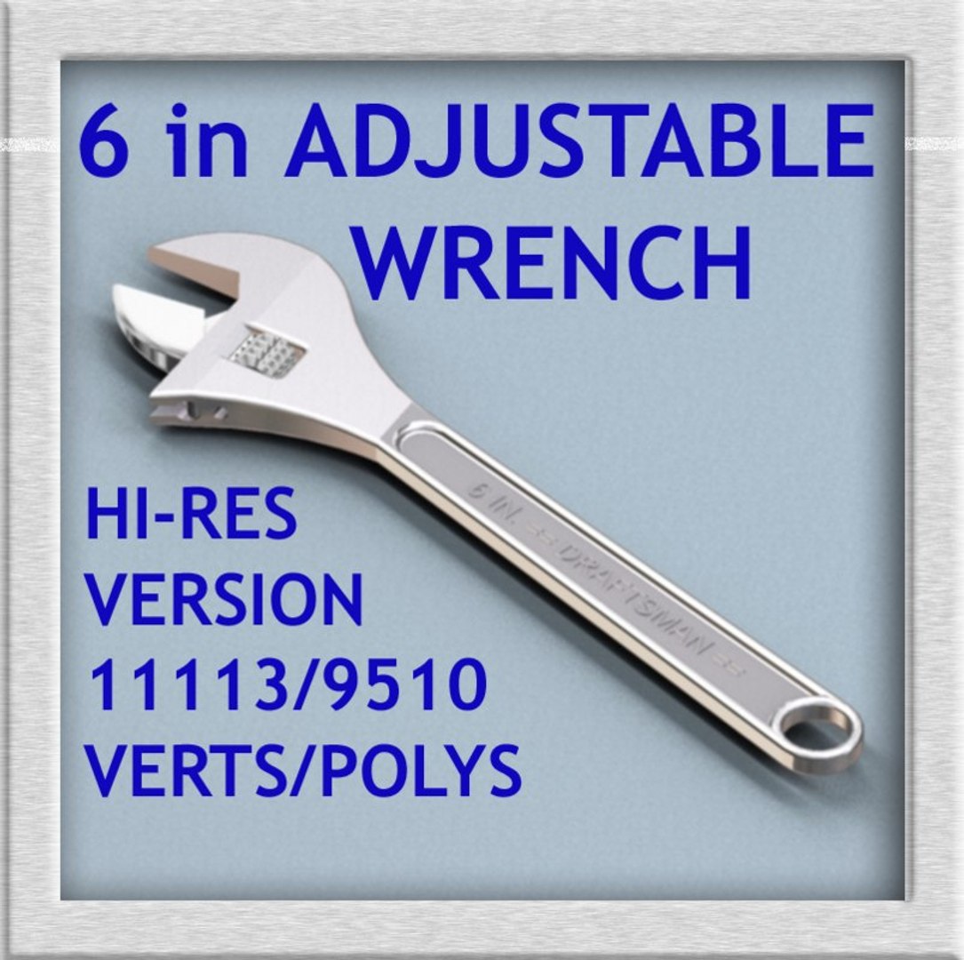 3d Adjustable Wrench Model