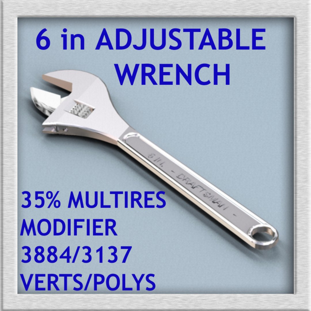 3d Adjustable Wrench Model