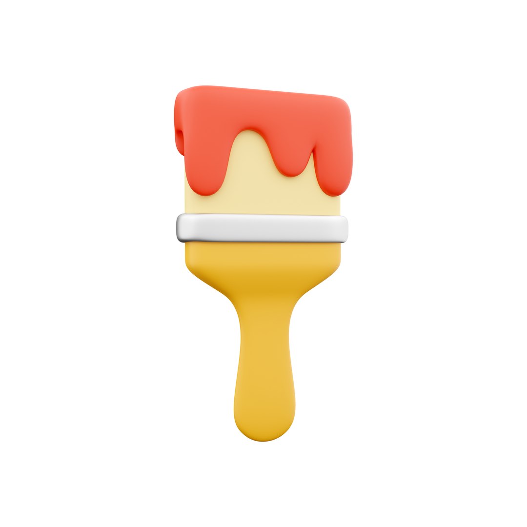 3D Paint Brush Icon 3D Model - TurboSquid 1935325