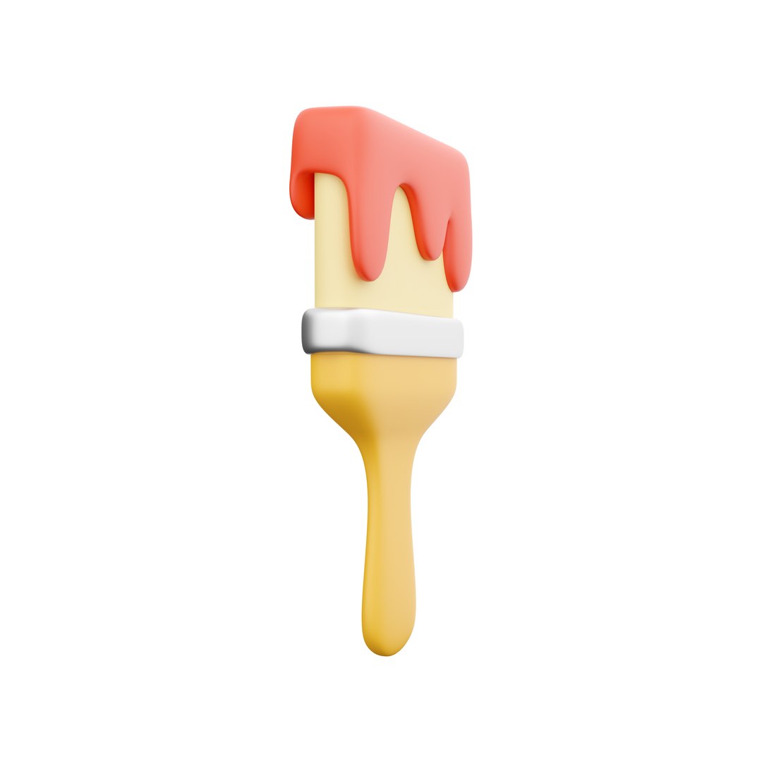 3D Paint Brush Icon 3D Model - TurboSquid 1935325