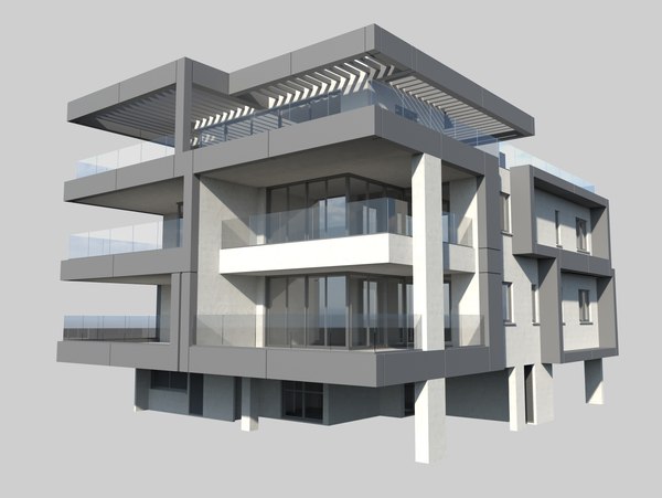 modelo 3d Modern Apartment Building 1 Low-poly 3D model - TurboSquid ...