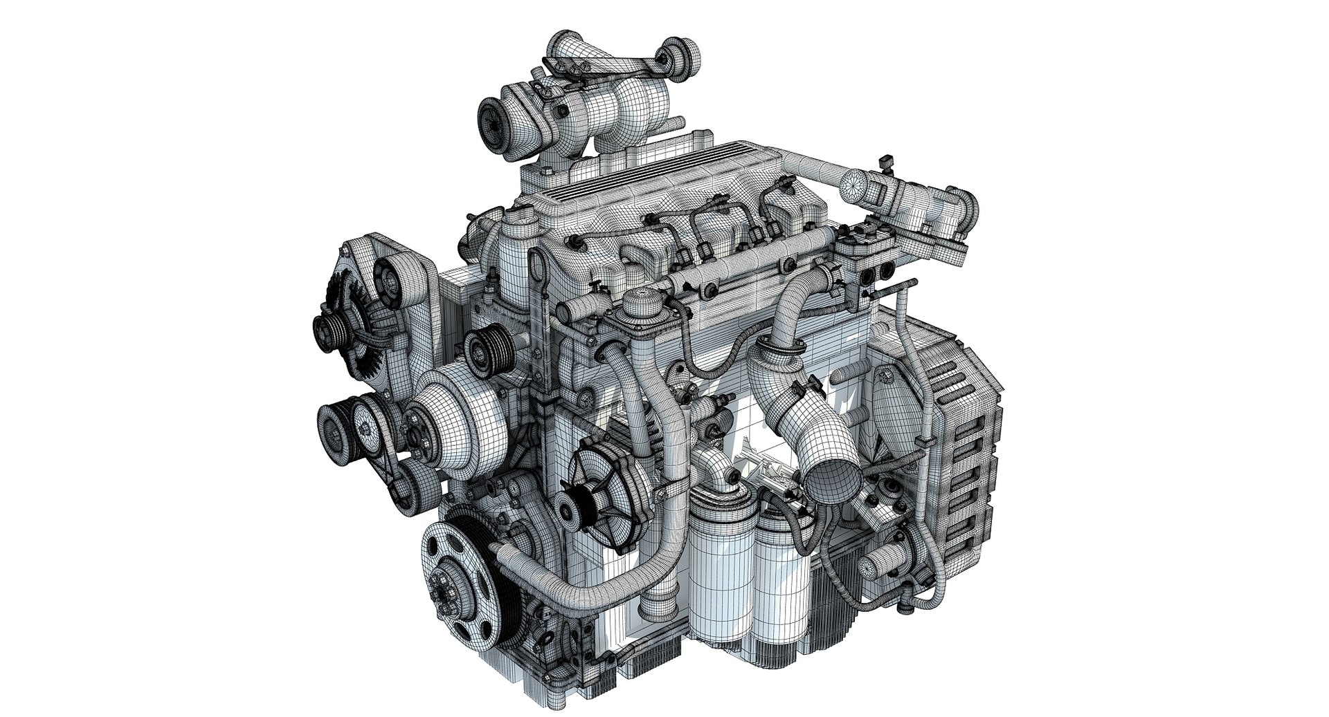 3d model heavy duty diesel engine