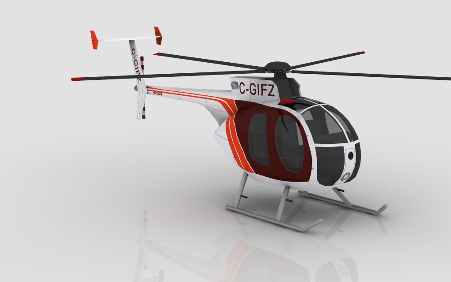 Helicopter Md-500 3d Model