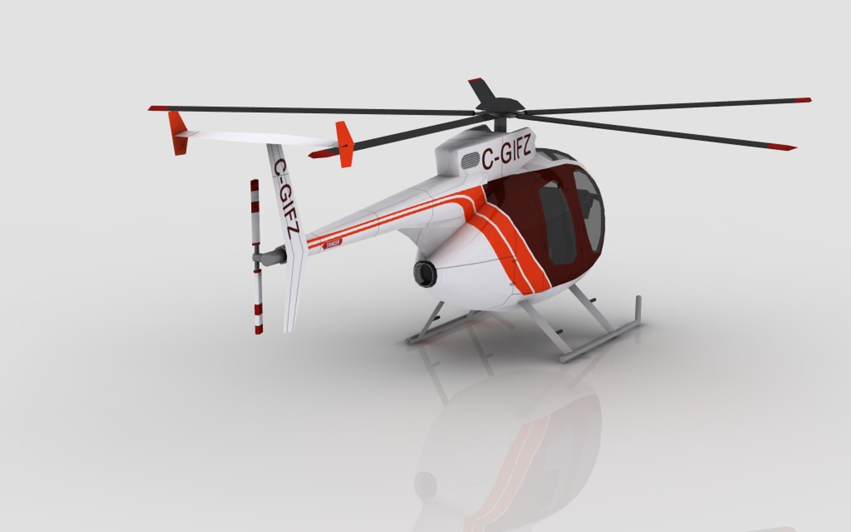 Helicopter Md-500 3d Model