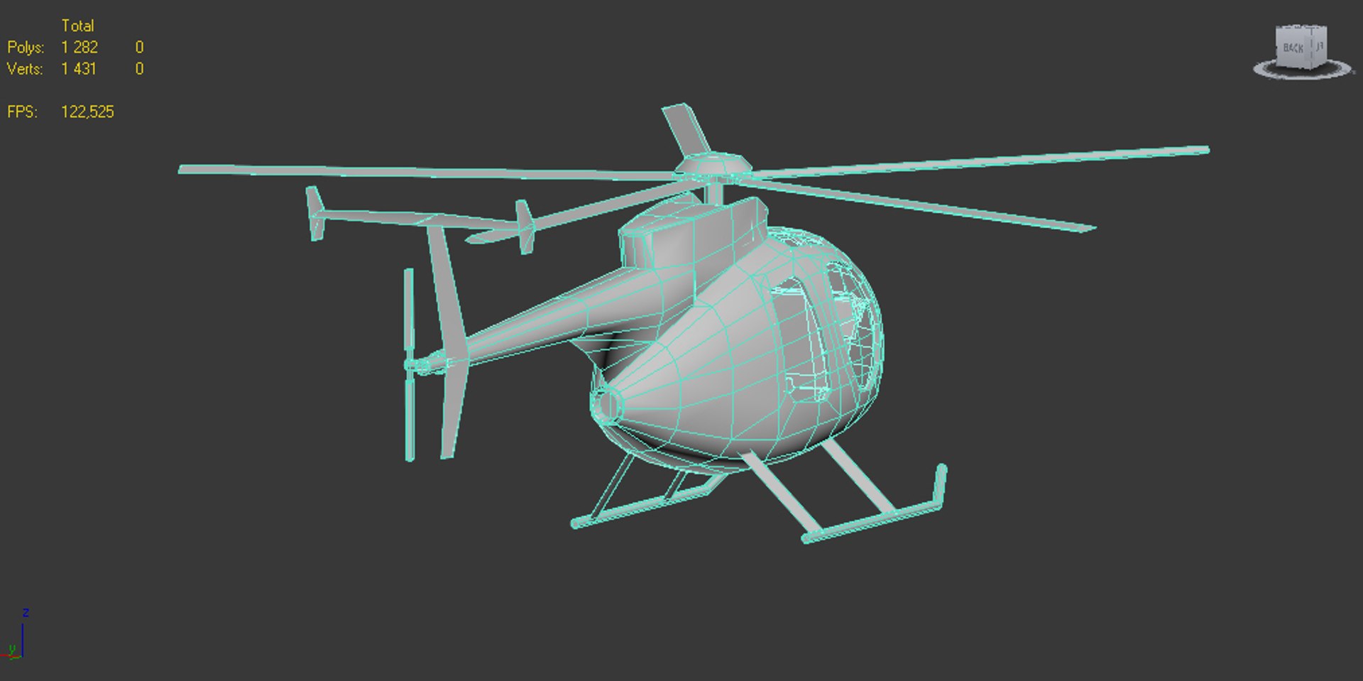 Helicopter Md-500 3d Model