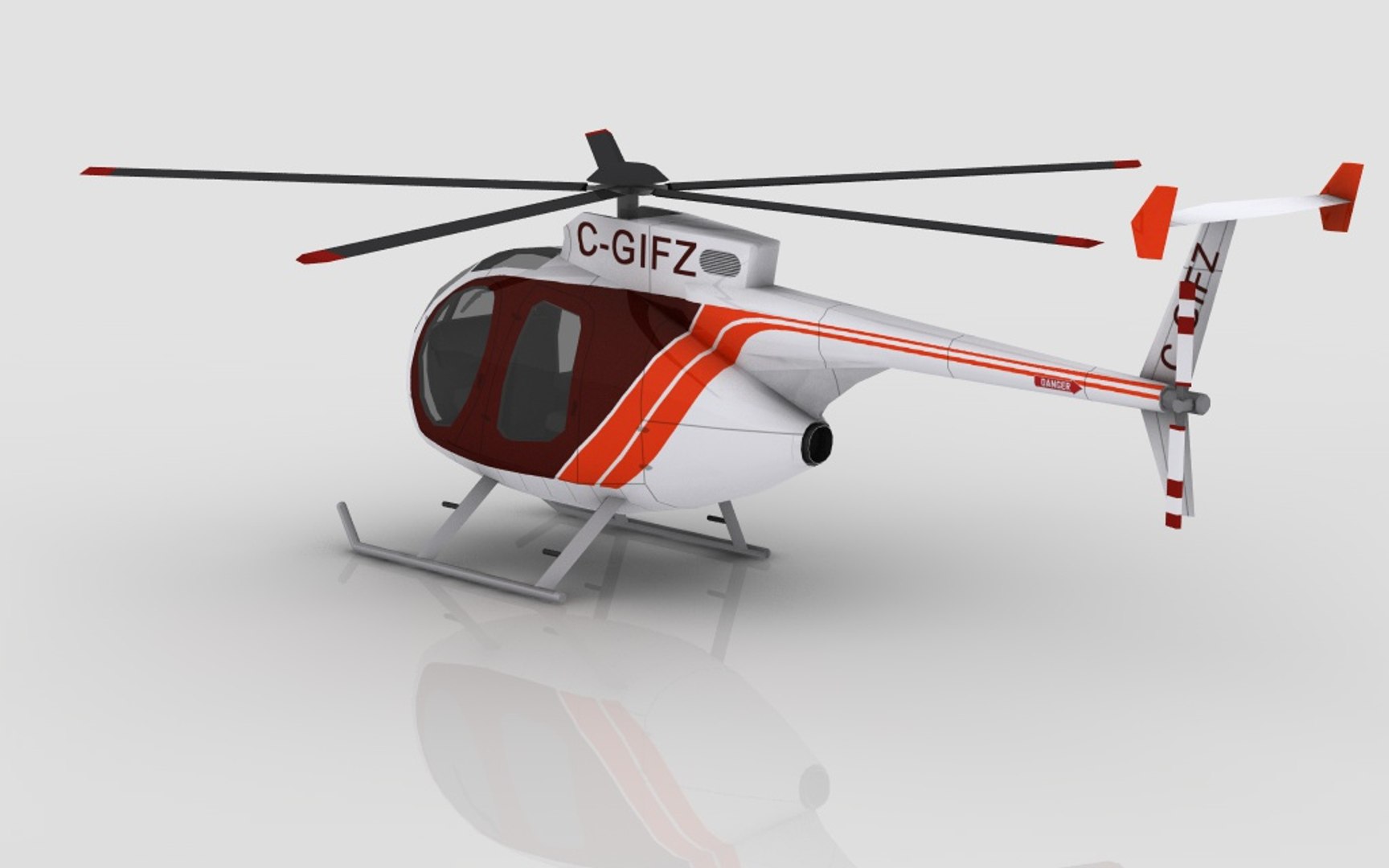 Helicopter Md-500 3d Model