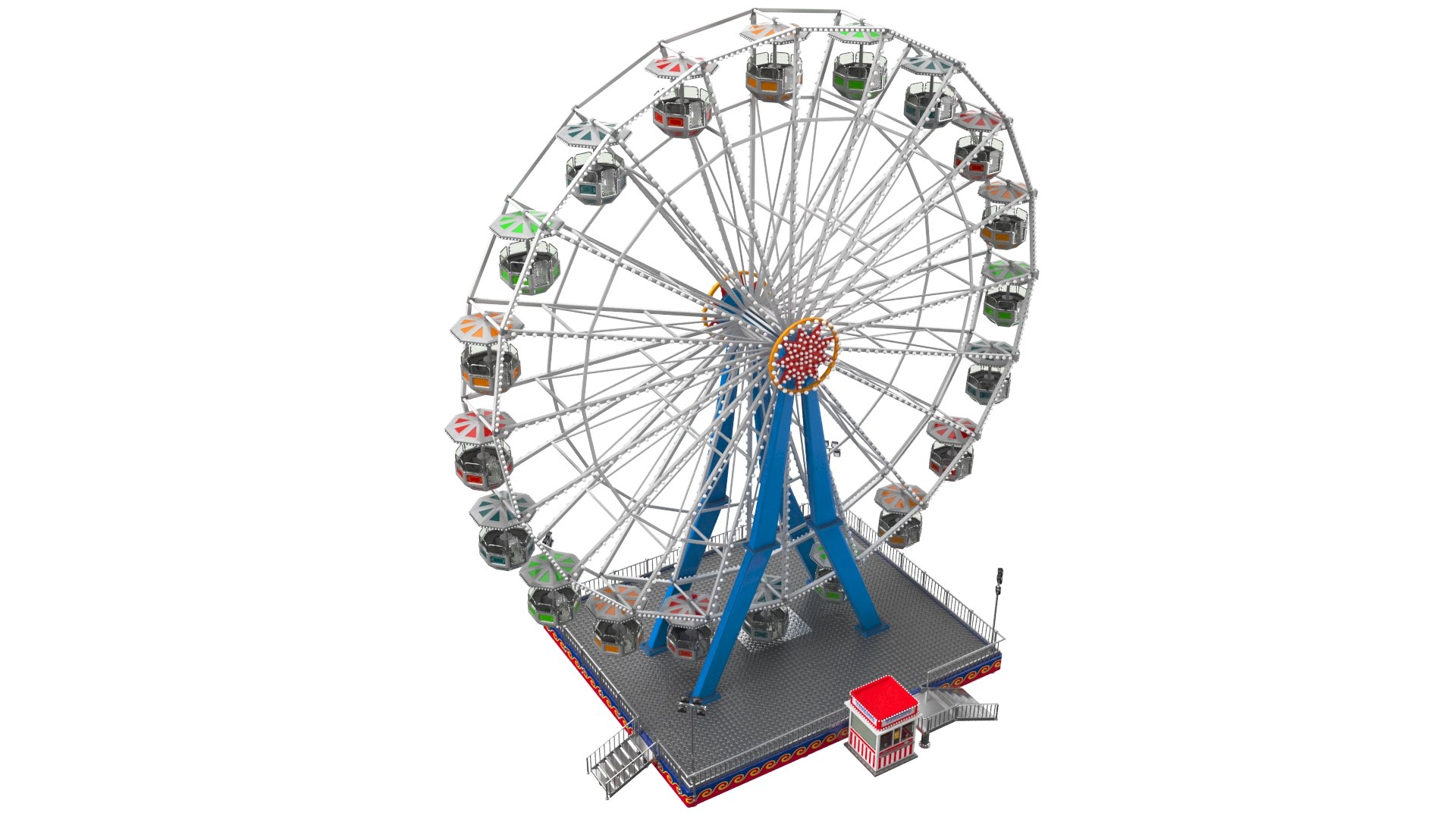 3D Model Detailed Ferris Wheel - TurboSquid 2104557