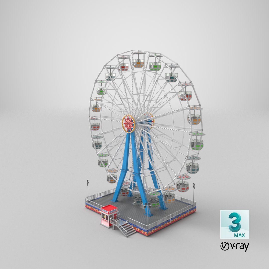 3D model Detailed Ferris Wheel - TurboSquid 2104557