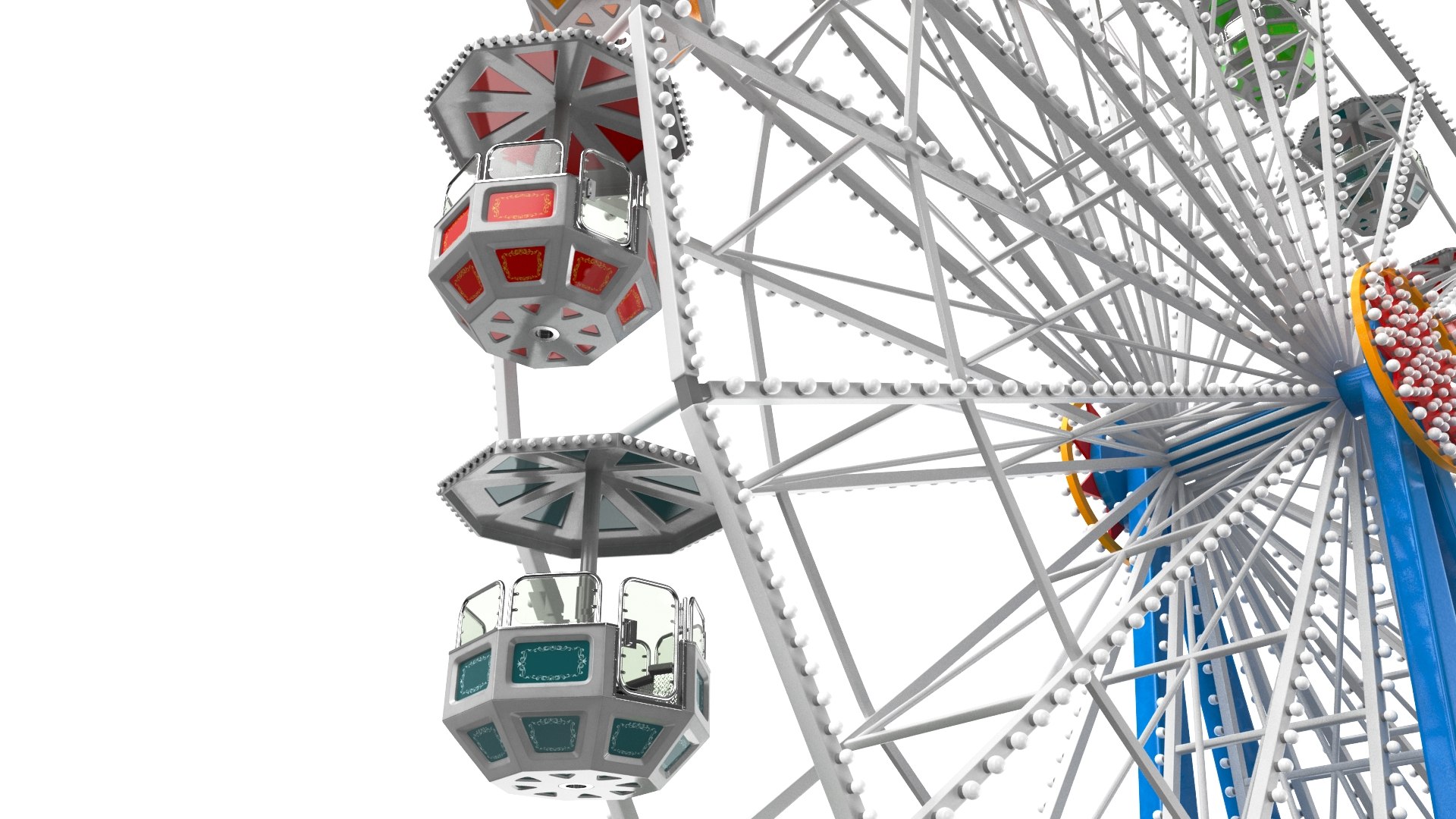 3D Model Detailed Ferris Wheel - TurboSquid 2104557