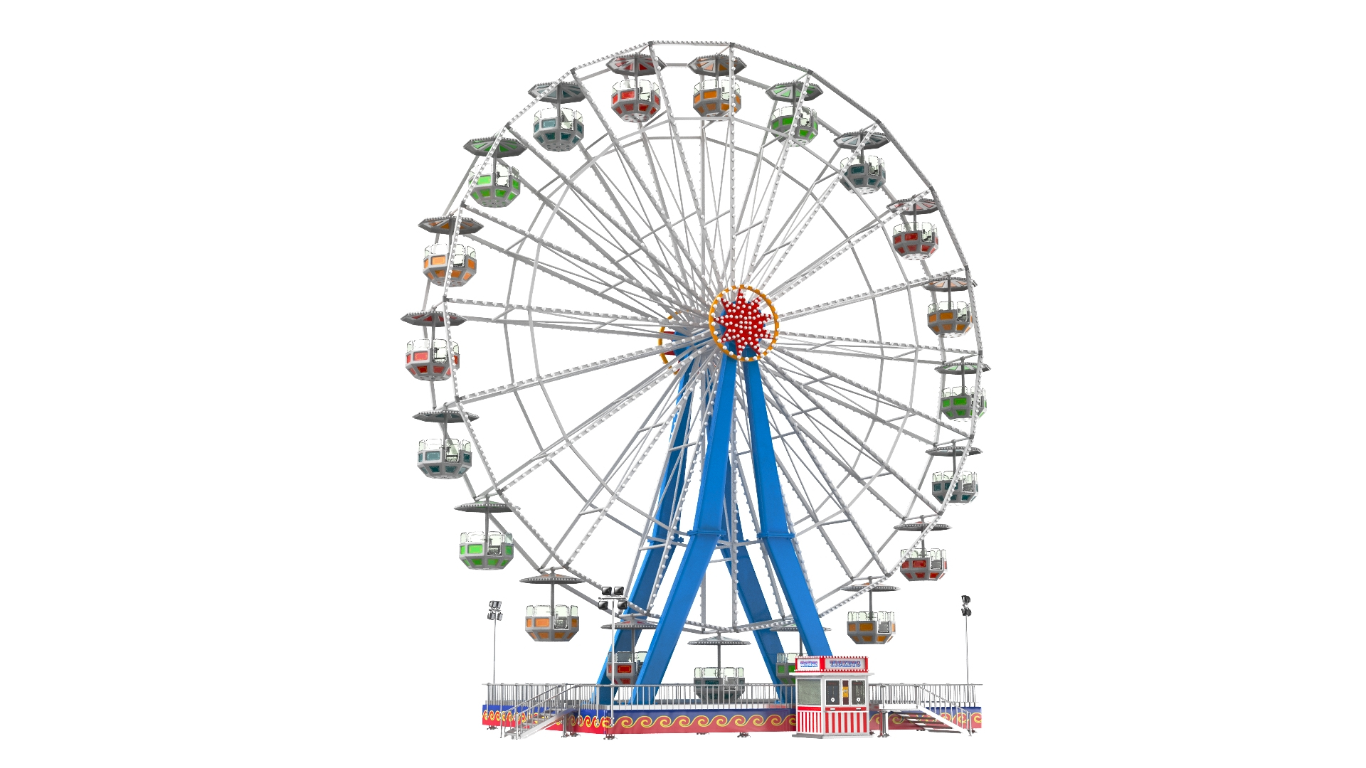 3D Model Detailed Ferris Wheel - TurboSquid 2104557
