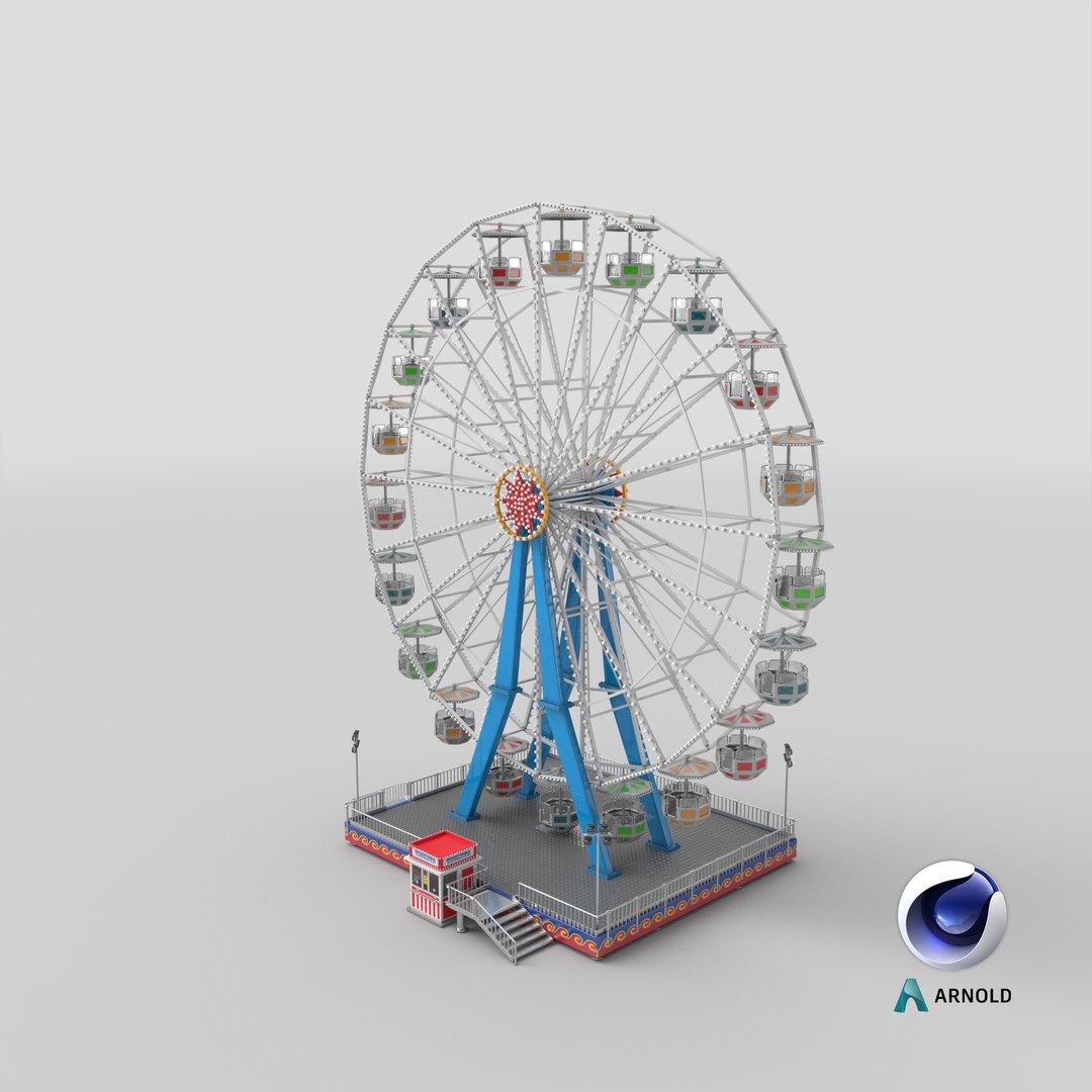 3D model Detailed Ferris Wheel - TurboSquid 2104557