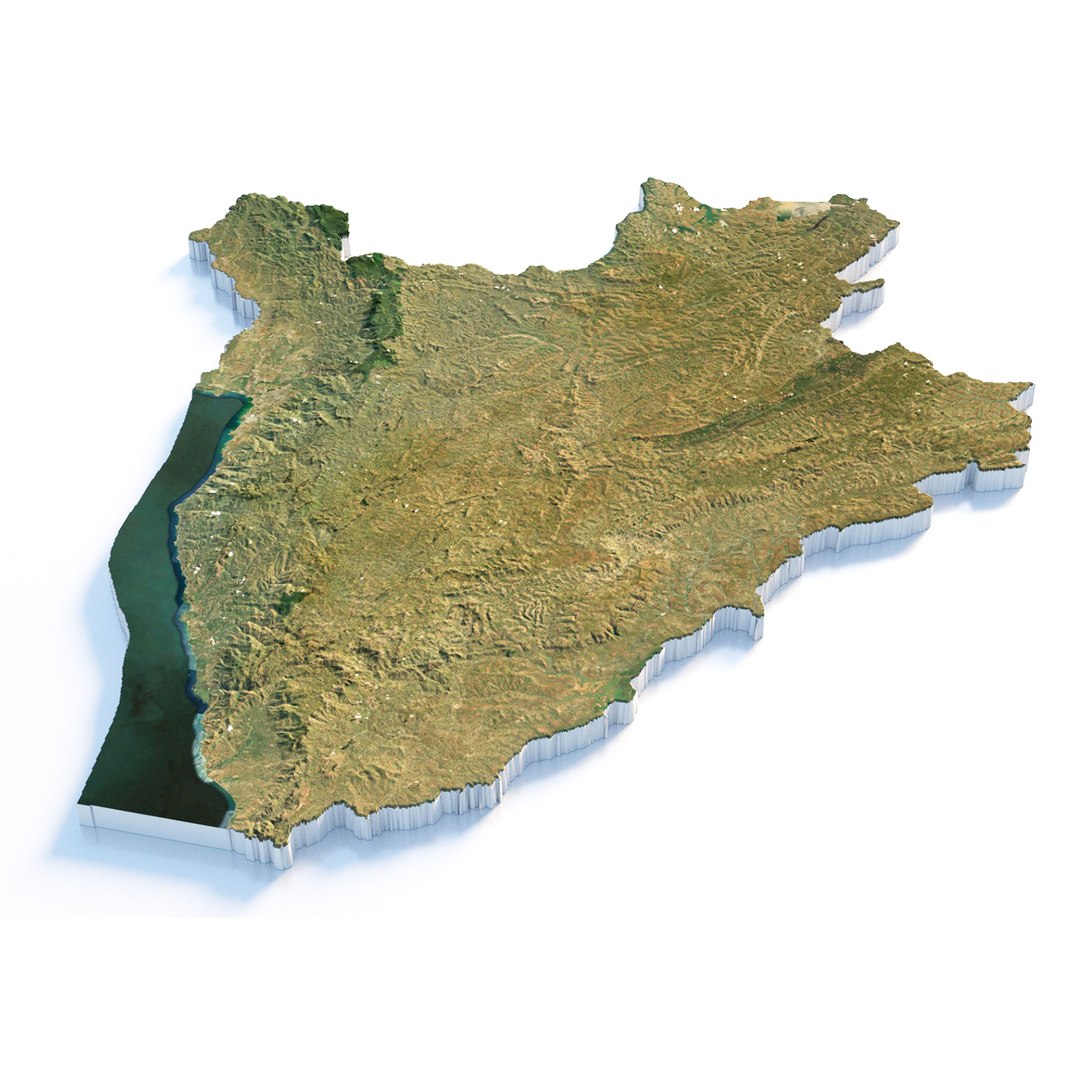 3D Burundi Terrain Map Model - TurboSquid 2335468