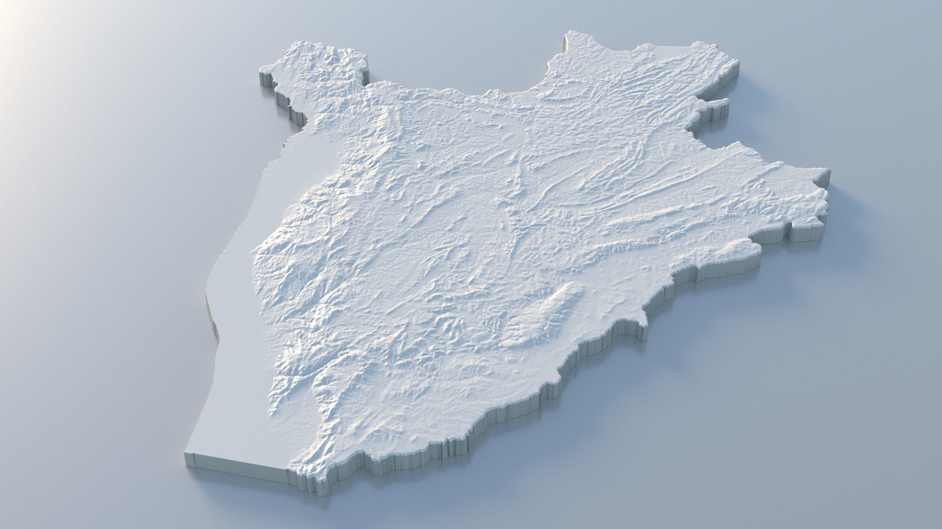3D Burundi Terrain Map Model - TurboSquid 2335468