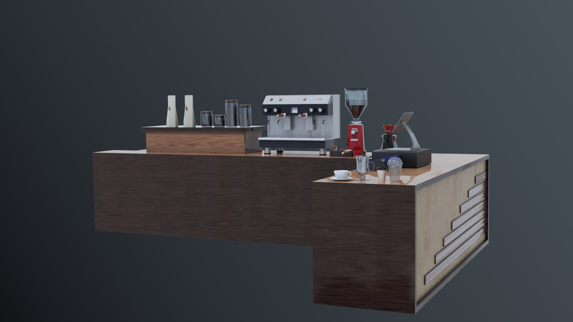 Barista Bar Espresso Machine set3D模型 - TurboSquid 1967765