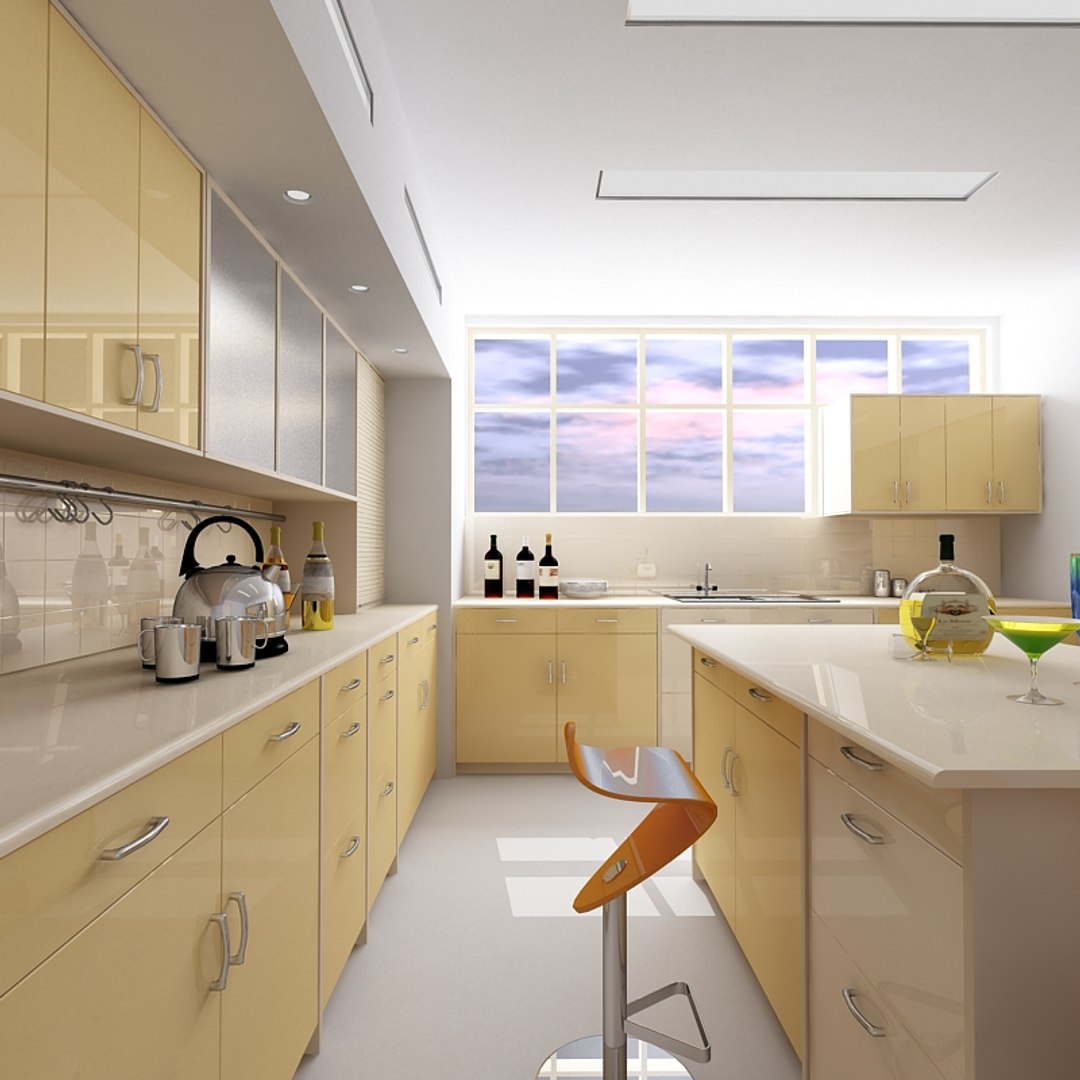 Kitchen Interior House 3d Model