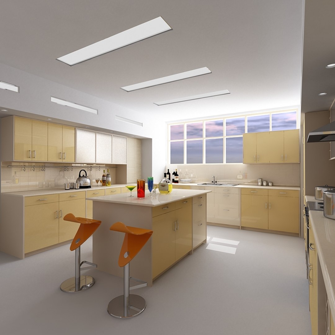 Kitchen Interior House 3d Model