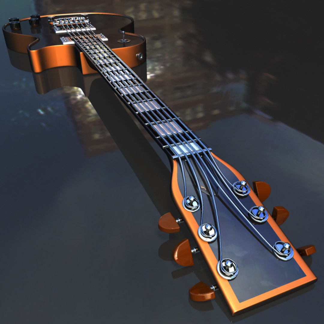 3d Guitar Materials Qarluq Model