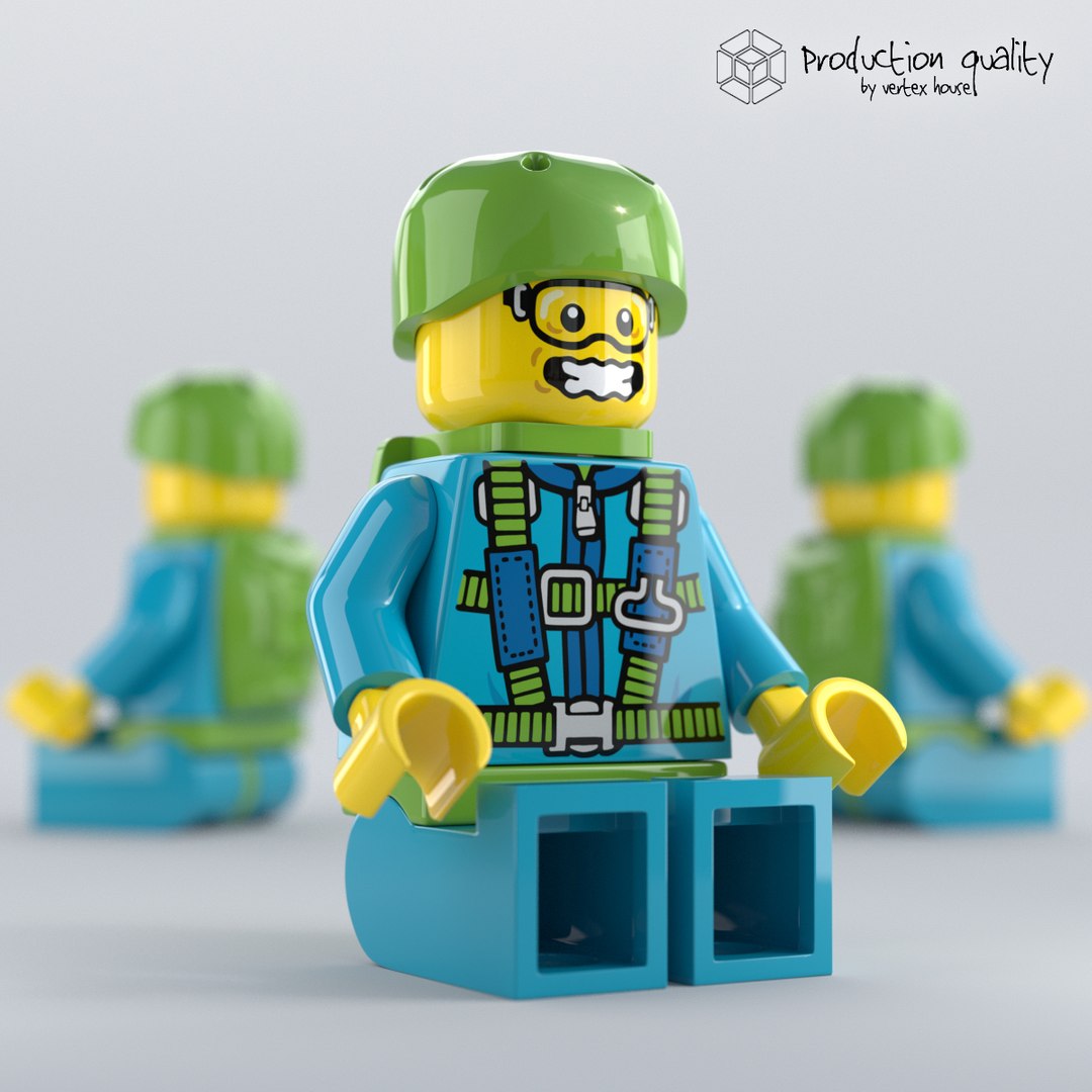 Lego sky diver figure 3D - TurboSquid 1157032
