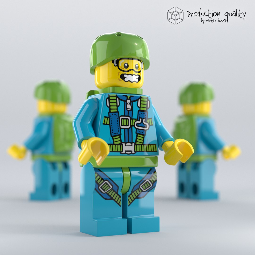 Lego sky diver figure 3D - TurboSquid 1157032