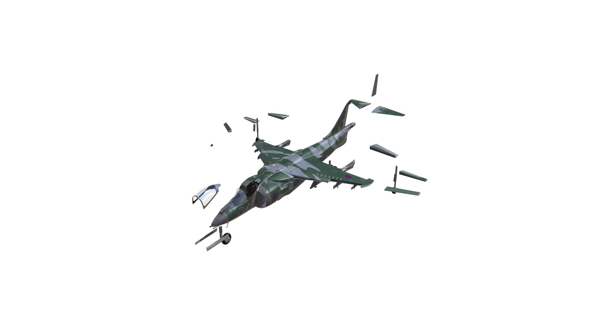 3D Harrier II Jet Fighter Aircraft Low-poly Model - TurboSquid 1800769