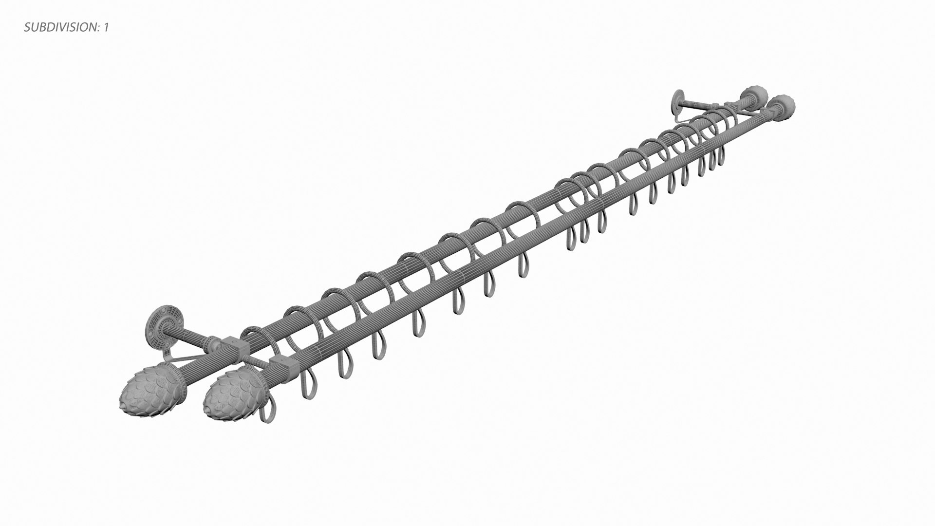 3D Curtain Rod Model - TurboSquid 2236529