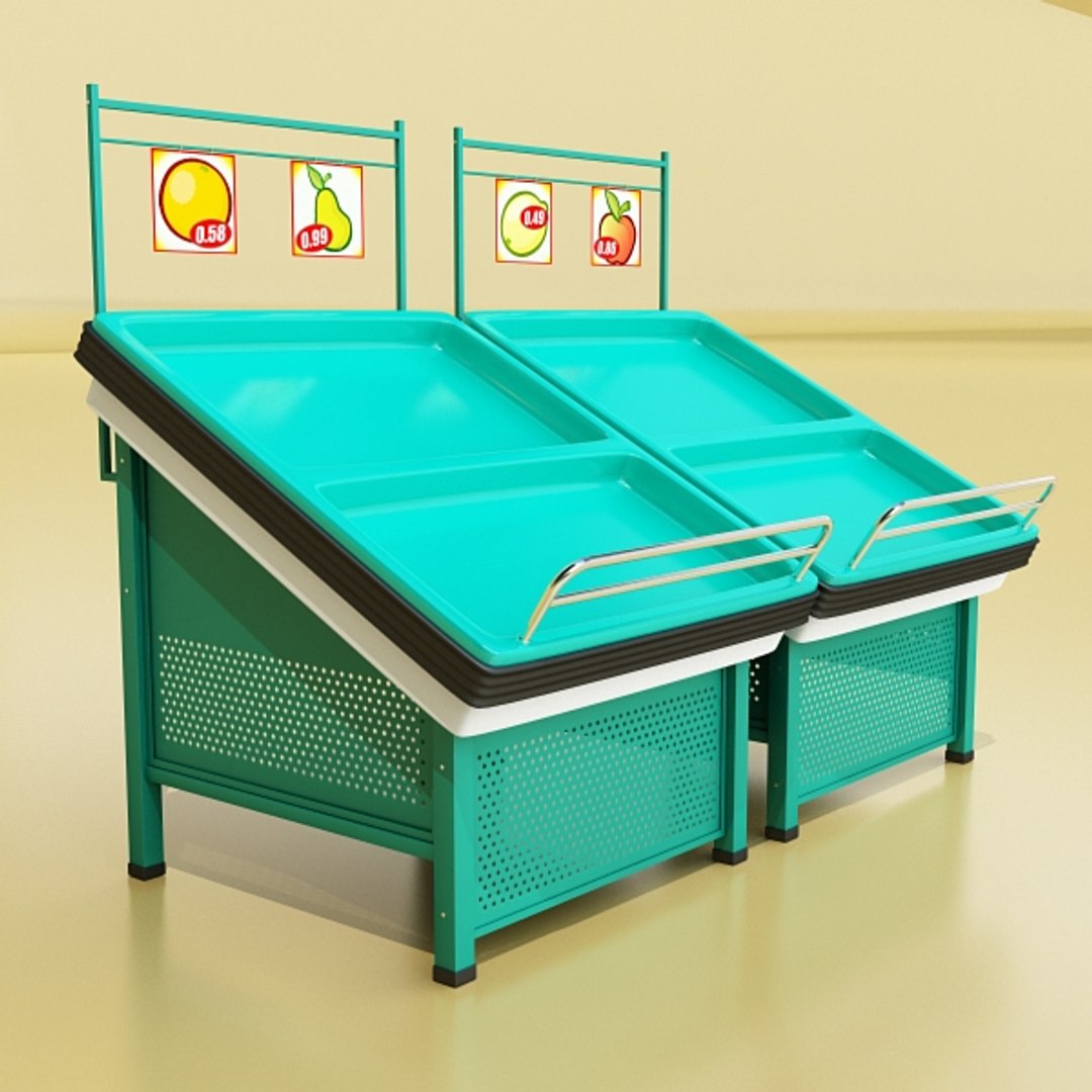 3d Model Fruit Stand Lemons Pears