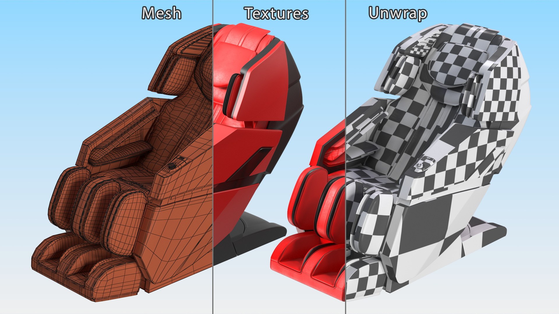 3D Massager Chair Red Model - TurboSquid 2092072