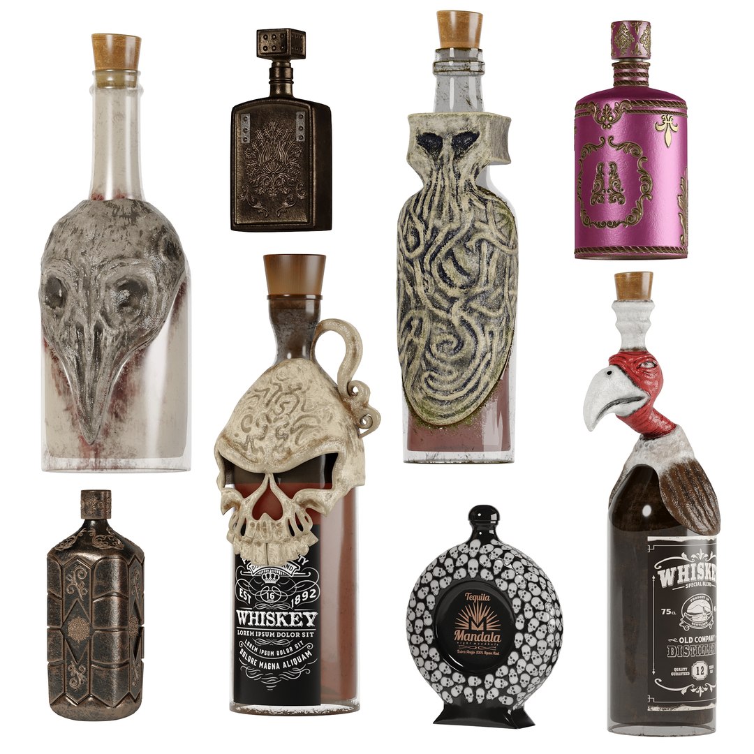 3D Model Bottles Vol 4 15 Different Fantasy Bottles - TurboSquid 2019751