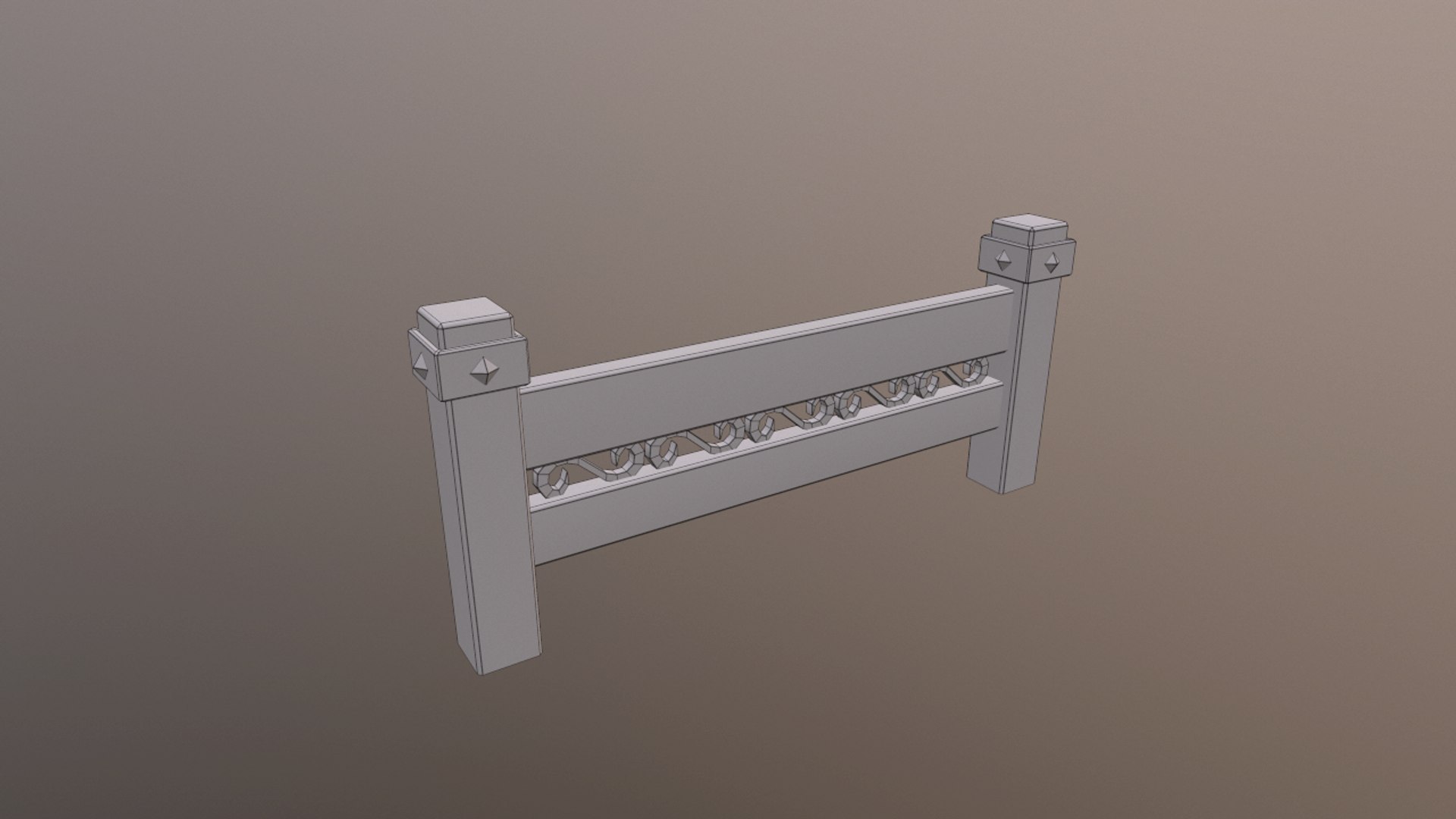 3D low-poly fence - TurboSquid 1342501