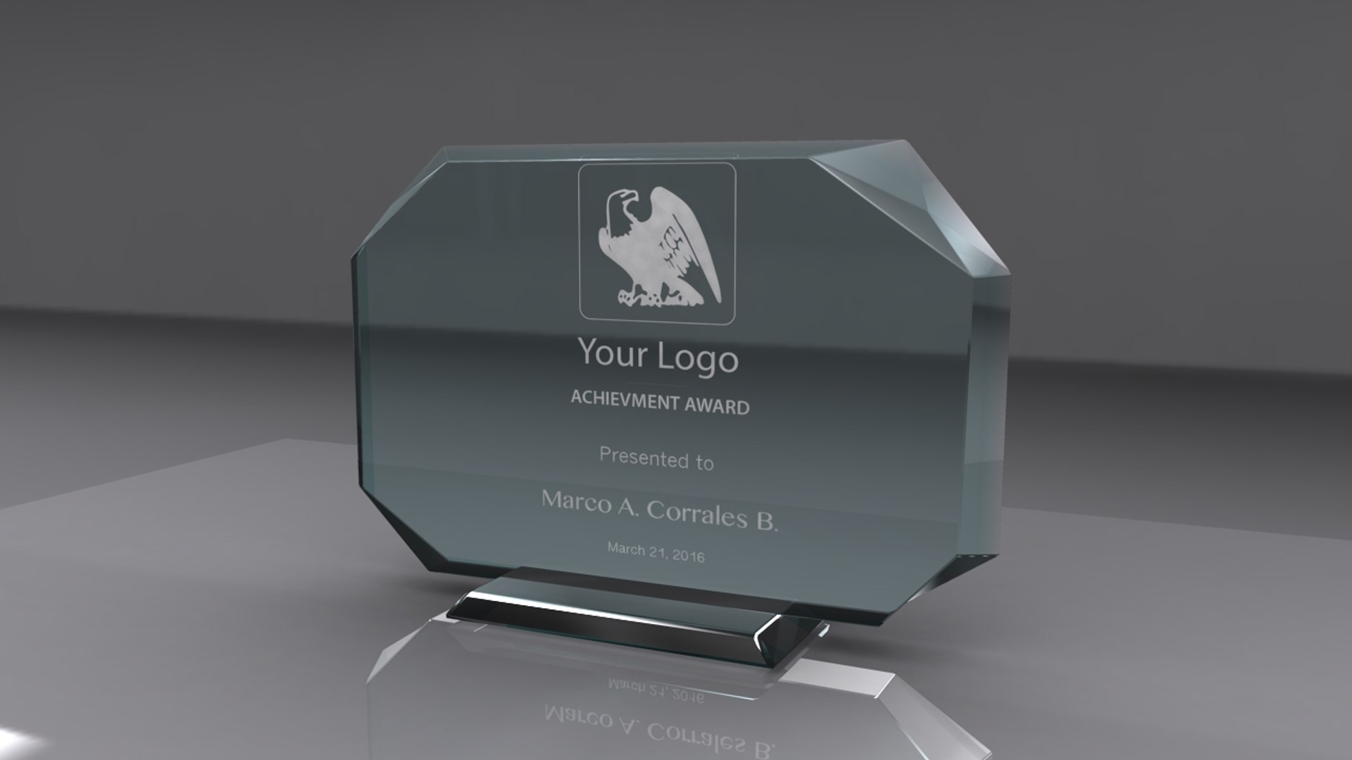 3d Award Glass Model