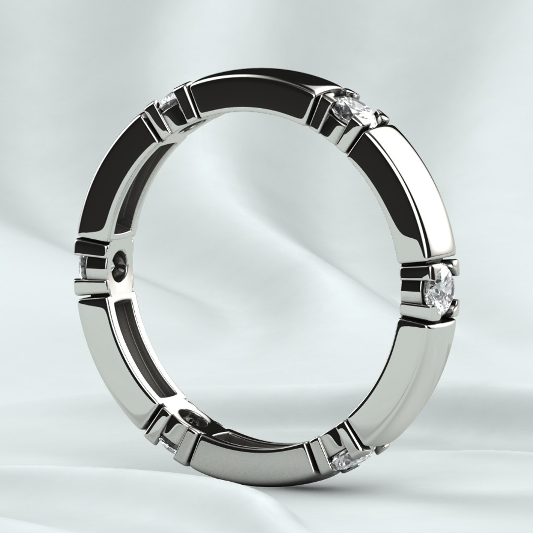 3D Six Gems High Jewelry Fashion Gold Ring - TurboSquid 1895031